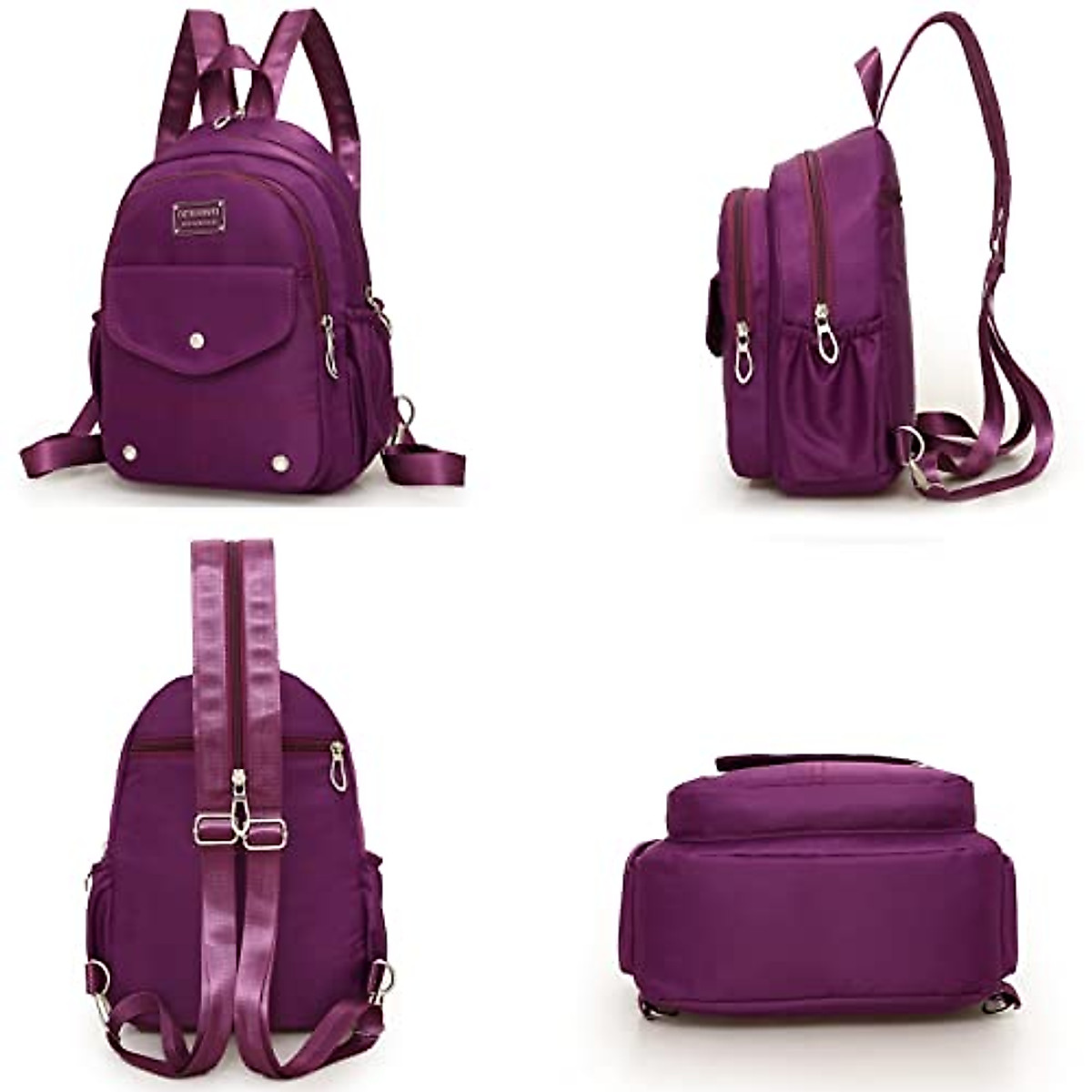 Gkaikpe Mini Backpack Purse, Backpack for Women Multi-purpose Backpack with Most Pockets Shoulder Bag Small Casual Daypacks for Girls Cute Ladies Hobo Bags Crossbody Bag in 3 Ways to Carry,Dark Purple