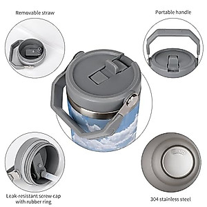 30oz Stainless Steel Insulated Tumbler with Flip Lid & Straw, Leakproof Travel Mug for Car, Niagara Falls Double Wall Vacuum Thermal Coffee Cup with Handle, Spill-Proof Design for Hot/Cold Drinks