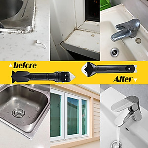 Grout Removal Tool, REALINN Caulking Tool Caulk Remover 3 in 1 Silicone Caulking Tools Kit, Glass Glue Angle Scraper Grout Saw Blade Scraper Caulk Finishing for Kitchen Bathroom Window Sink Tile Joint