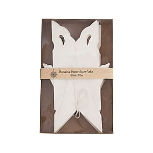 Creative Co-Op Paper Snowflake Ornament, White