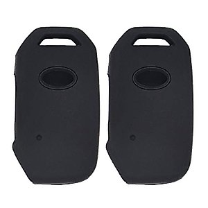 WEIBISS 2 Pack Soft Silicone Rubber Remote Key Fob Cover Case Protector Holder Jacket for 2019 2020 2021 Kia Telluride Seltos Soul Forte GT EX Sportage Sorento Cerato NIRO, Black