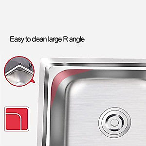 EMENG Commercial Sink Kitchen Wash Basin Stainless Steel Garden Sink, Multi Functional Single Bowl Sink with Stand for Vegetable Washing Basin Sinks, for Outdoor Indoor Garage Kitchen La