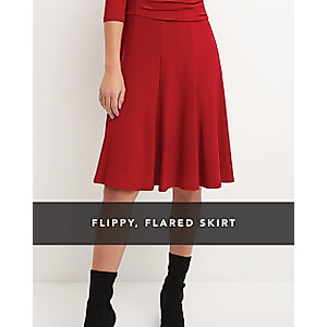 Rekucci Women's Flippy Fit N' Flare Dress with 3/4 Sleeves (14, Hunter Green)