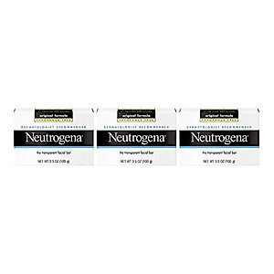Neutrogena Original Amber Bar Fragrance-Free Facial Cleansing Bar with Glycerin, Pure & Transparent Gentle Face Wash Bar Soap, Free of Harsh Detergents, & Dyes, Hypoallergenic, 3.5 Oz