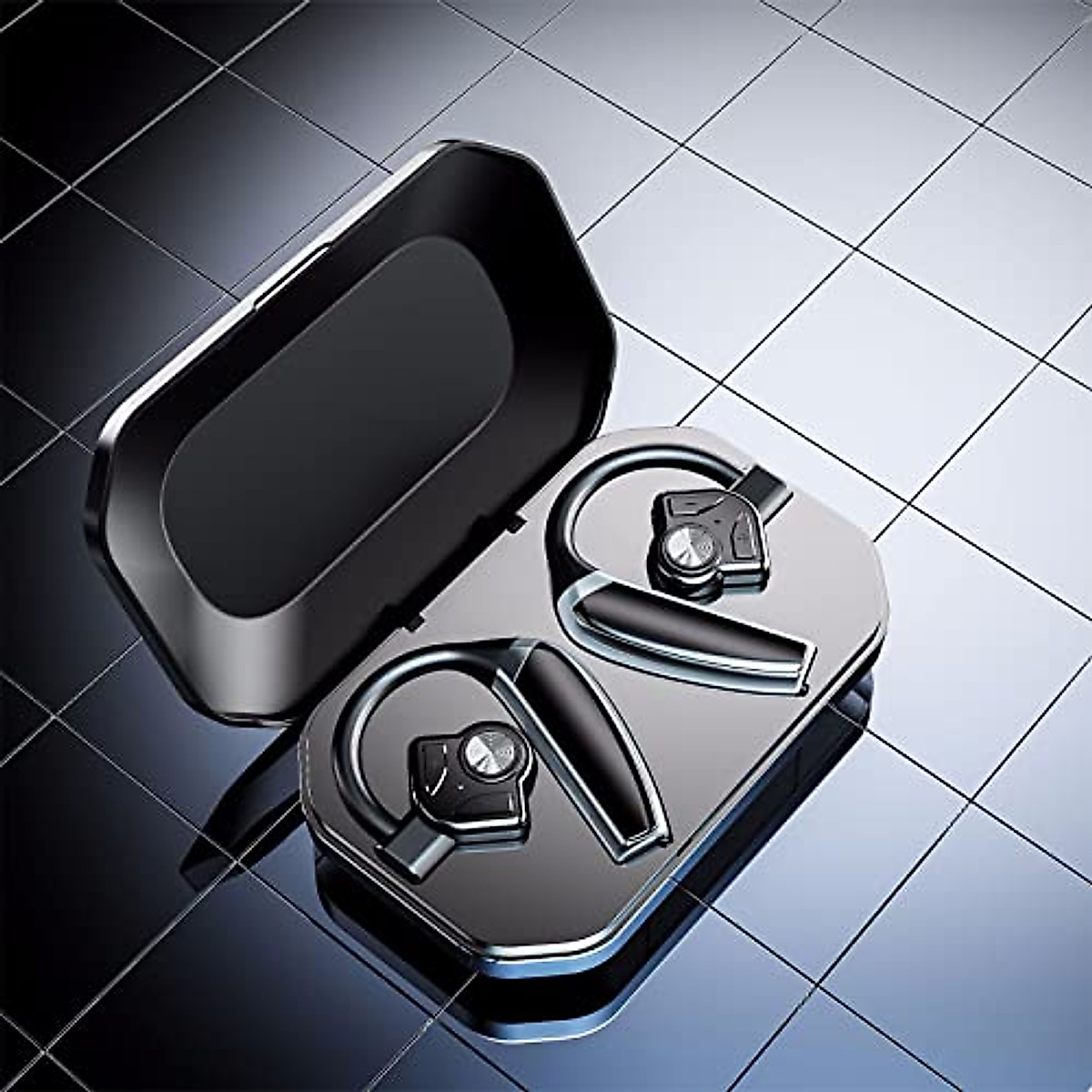 Munlar Bluetooth Wireless Earbuds IPX6 Waterproof Ear Hook Earphones with Microphone Ultra-Long Life Hanging Ear with Stereo Sounds for Sports Or Office