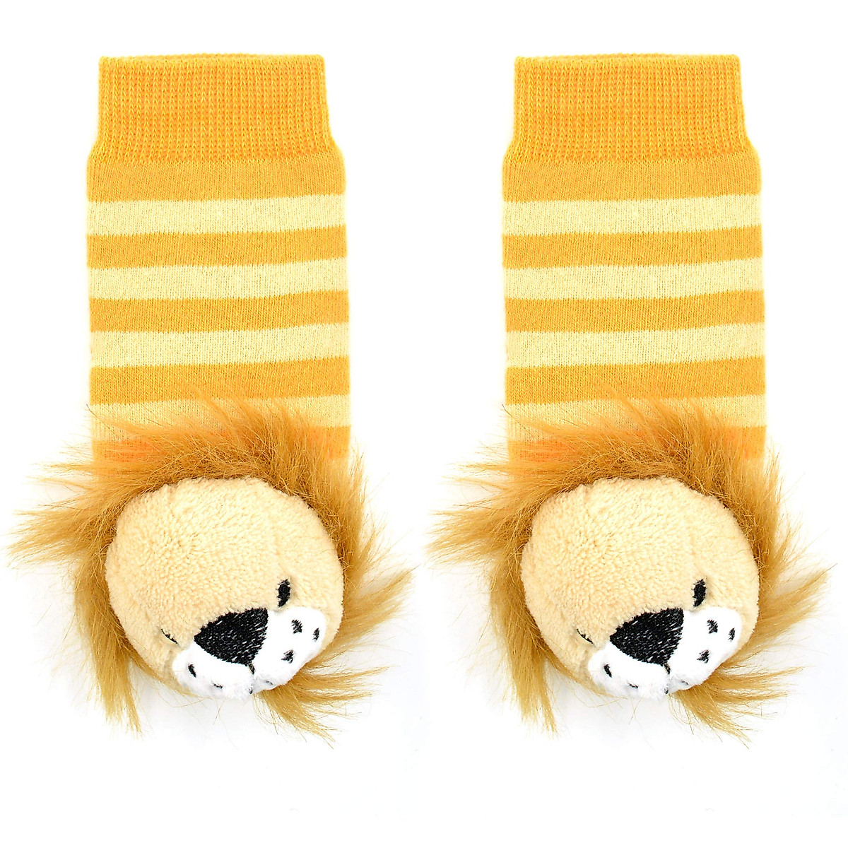 Piero Liventi Lion Boogie Toes Rattle Sock, 1-Pair (0-1Y) Rattles Foot Finder, Rattle Sock Baby Toddler Toy, Present Gift for Newborn Infant Babies Boy Girl Bebe