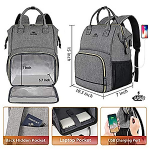 MATEIN Travel Laptop Backpack, Business Anti Theft Slim Durable Laptops Backpack with USB Charging Port, Lunch Backpack, Insulated Cooler Backpack Lunch Box Laptop Backpack