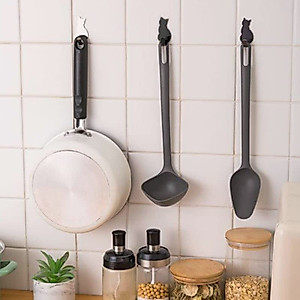 Acxico 4Pcs Waterproof Strong Adhesive Hooks for Bathroom Stainless Steel Cat Wall Sticker Wall Door Hanger for Kitchen Rustproof Towel Hooks