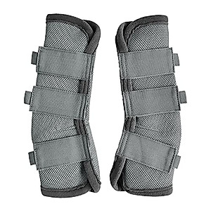 Horse Fly Boots - Fly Horse Boots Perfect for Equine Leg Wraps and Maximum Horse Fly Protection Set of 4 (Grey, Pony)