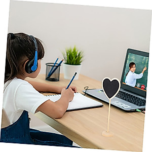 10pcs Message Board Decorations for Home Household Decor Mini Chalkboard Heart Chalkboard Name Plate Board Chalkboard Name Plate Mini Message Blackboards Mini Blackboard Decor Wood