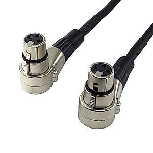 WJSTN 048 Right-Angle Female to Straight Male XLR Plug Cable - 1FT XLR Camera Adapter