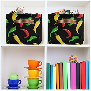 Hot Chili Peppers Storage Basket Bins Foldable Laundry Hamper Toy Storage Bins Box Organizer for Living Room Clothes Nursery Closet Shelf Playroom,1 pcs