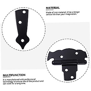 CRILSTYLEO Door Hinge gate Hinges Galvanized Fence Post Chain Link Fence gate Chain Link gate Closer Decorative T Strap Hinge Shed Hinge Steel to Wood Fence Bracket with Canopy Hardware Iron