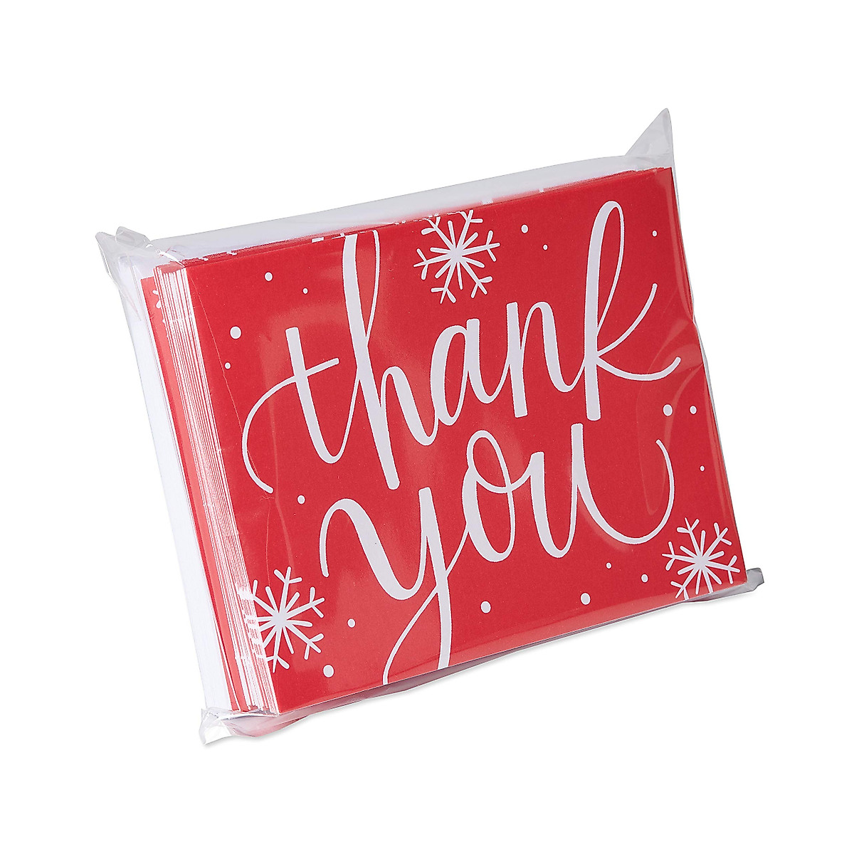 American Greetings Holiday Thank you Cards with Envelopes, Red Snowflakes (25-Count)