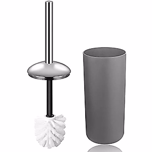 6 Pcs Plastic Bathroom Accessory Set Luxury Bath Accessories Bath Set Lotion Bottles, Toothbrush Holder, Tooth Mug, Soap Dish, Toilet Brush, Trash Can, Rubbish Bin (Grey)