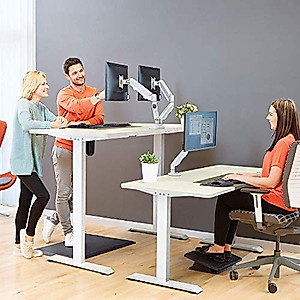 Homall Electric Height Adjustable Standing Desk 55 x 28 Inches Computer Desk Stand Up Home Office Workstation Desk T-Shaped Metal Bracket Desk with Wood Tabletop and Memory Settings （White）