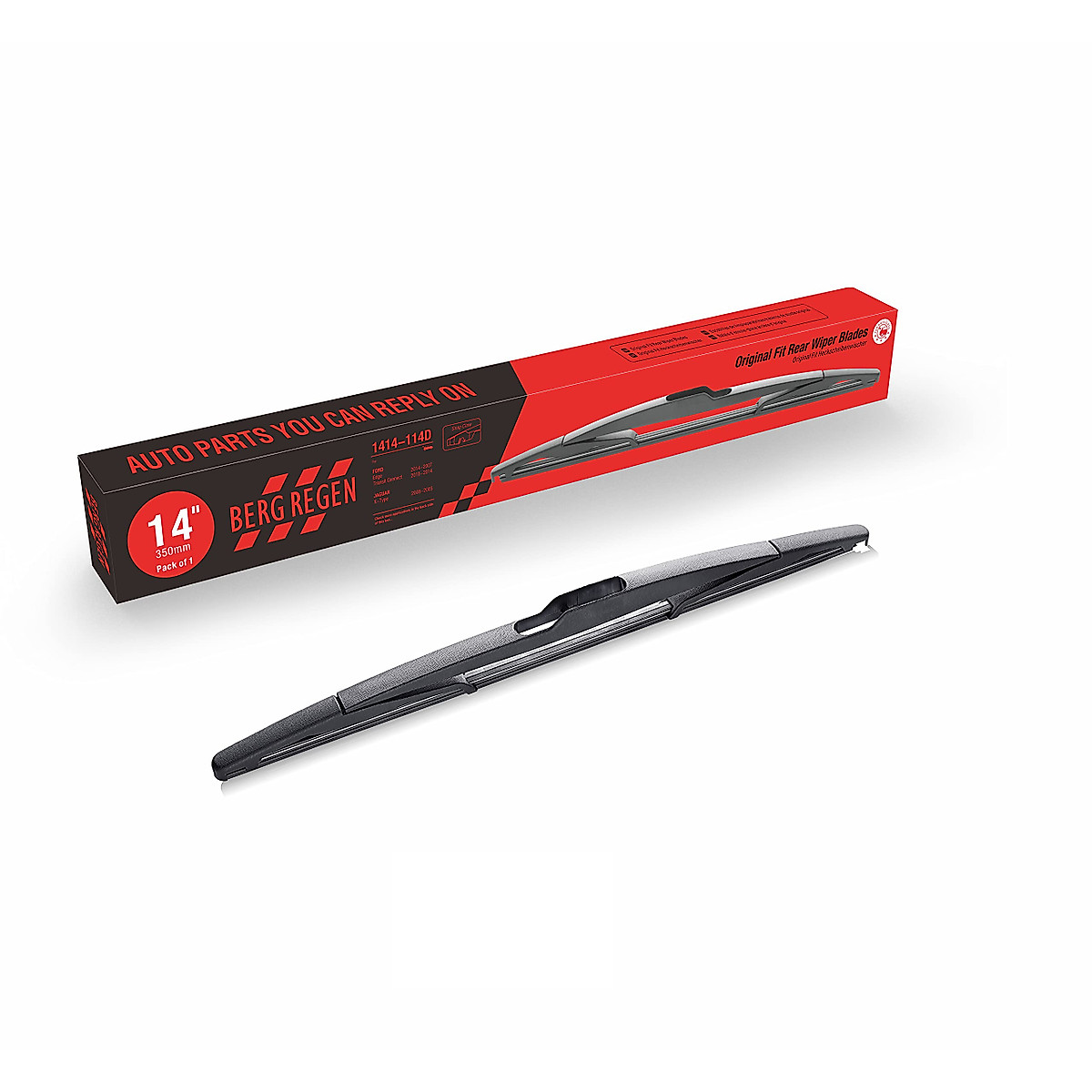 BERG REGEN Rear Wiper Blades 14 inch(14-D), Replacement For Ford Edge 2014-2007, Mazda 3 2009-2004, Volvo XC60 2017-2012, Lincoln MKX 2015-2007, Back Windshield Wiper Blades +More Cars