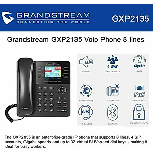 Grandstream GS-GXP2135 Enterprise IP Phone with Gigabit Speed & Supports up to 8 Lines VoIP Phone & Device