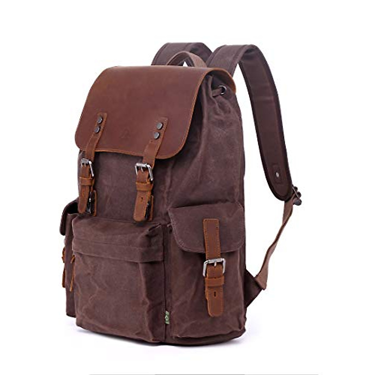 TSD Brand Stone Creek Waxed Canvas Backpack (Brown)