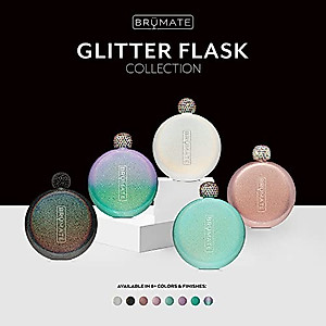 BruMate Glitter Women's Flask - 5oz Stainless Steel Flask for Liquor & Spirits - Pocket & Purse - Cute, Girly - Ideal Gift for Women (Glitter White)