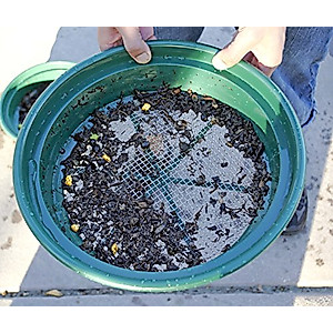 SE 13 1/4 Inch Stackable Classifier Gold Prospecting Pan - 1/4 Inch Stainless Steel Mesh Sifting Pan, Green