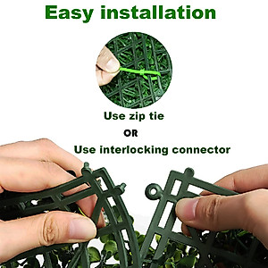 KASZOO 12Pack 20"x20" Artificial Boxwood Grass Backdrop Panels Topiary Hedge Plant, UV Protected Privacy Hedge Screen Faux Boxwood for Outdoor,Indoor,Garden,Fence,Backyard,Greenery Walls