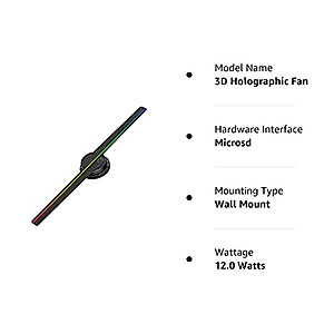 DIGISYNTHETIC 3D Holographic Fan, 224LED 16.5inch Diameter Animated projectionfan, Dispiy Air Fan Video Projector is Best for Business Store Shop Holiday Events Display, black