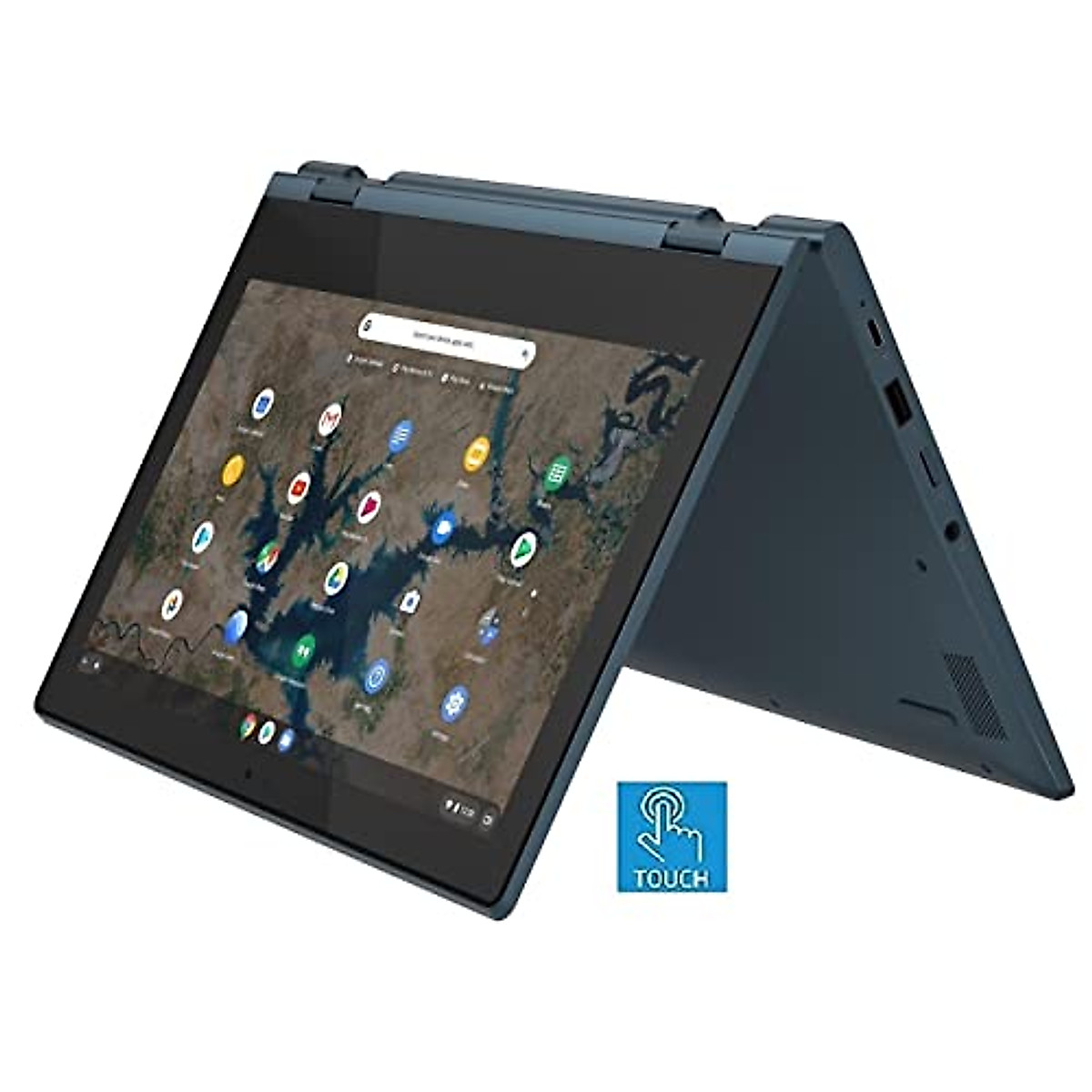 Lenovo Flex 3 2-in-1 Chromebook Laptop, 11.6" HD Touchscreen, Intel Celeron N4020 CPU, 4GB RAM, 192GB Storage(64GB eMMC+128GB Card), WiFi, Bluetooth, Webcam, Chrome OS, Abyss Blue | TGCD Bundle