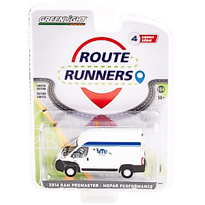 Greenlight Collectible 2014 ProMaster Van White with Blue Stripes Route Runners Series 4 1/64 Diecast Model Car by Greenlight 53040 A,53040A