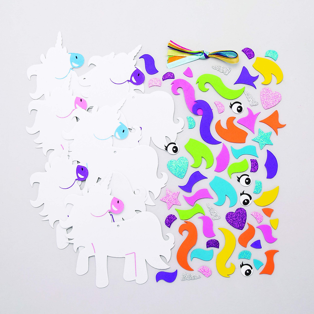 Baker Ross AT310 Unicorn Mix & Match Ornament Kits - Pack Of 6, Ideal For Kids And Crafts, assorted