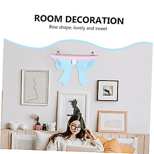 CORHAD 1pc Bow Tie Rack Office Decor Wall Shelf Bowknot Bedroom Shelf Floating Shelves Nursery Decor Office Shelving Kids Bookshelf Semi Wooden Small Bookshelf Child