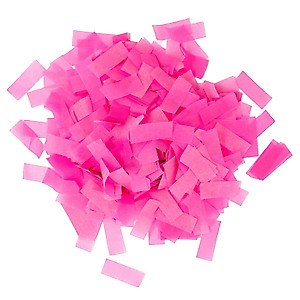UV Glow Biodegradable Tissue Confetti, Pink Color – Ultimate Confetti Fluttering Tissue Paper for Confetti Cannon and Launcher Use, Table Decorations, and More (20 Handfuls per Bag, 1 lb)