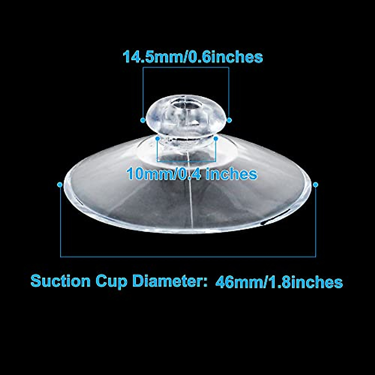 YeeBeny 4PCS Shower Caddy Connectors Suction Cups for Bathroom, 1.8 Inch PVC Plastic Heavy Strength Large Clear Sucker Without Hooks, Replacement Suction Cups Compatible with iDesign