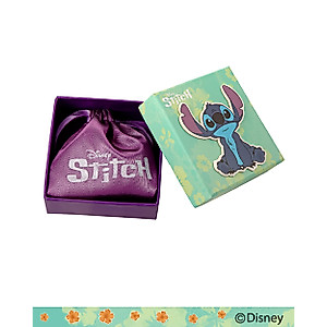 Disney Womens Stitch Sterling Silver Necklace 18" - 3D Pendant Enamel-Plated Stitch Necklace Official License