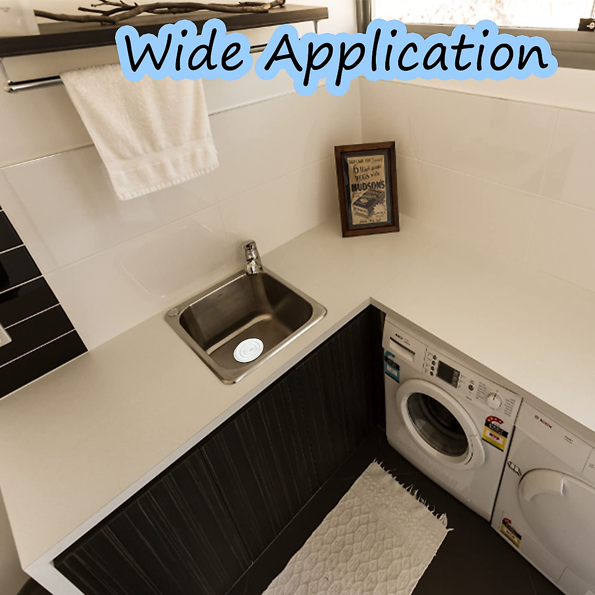 3 Pack 4.5-Inches Silicone Bathtub Drain Stopper Plug Sink Plug Universal Sink Stopper and Travel Plug for Kitchens, Bathrooms and Laundries