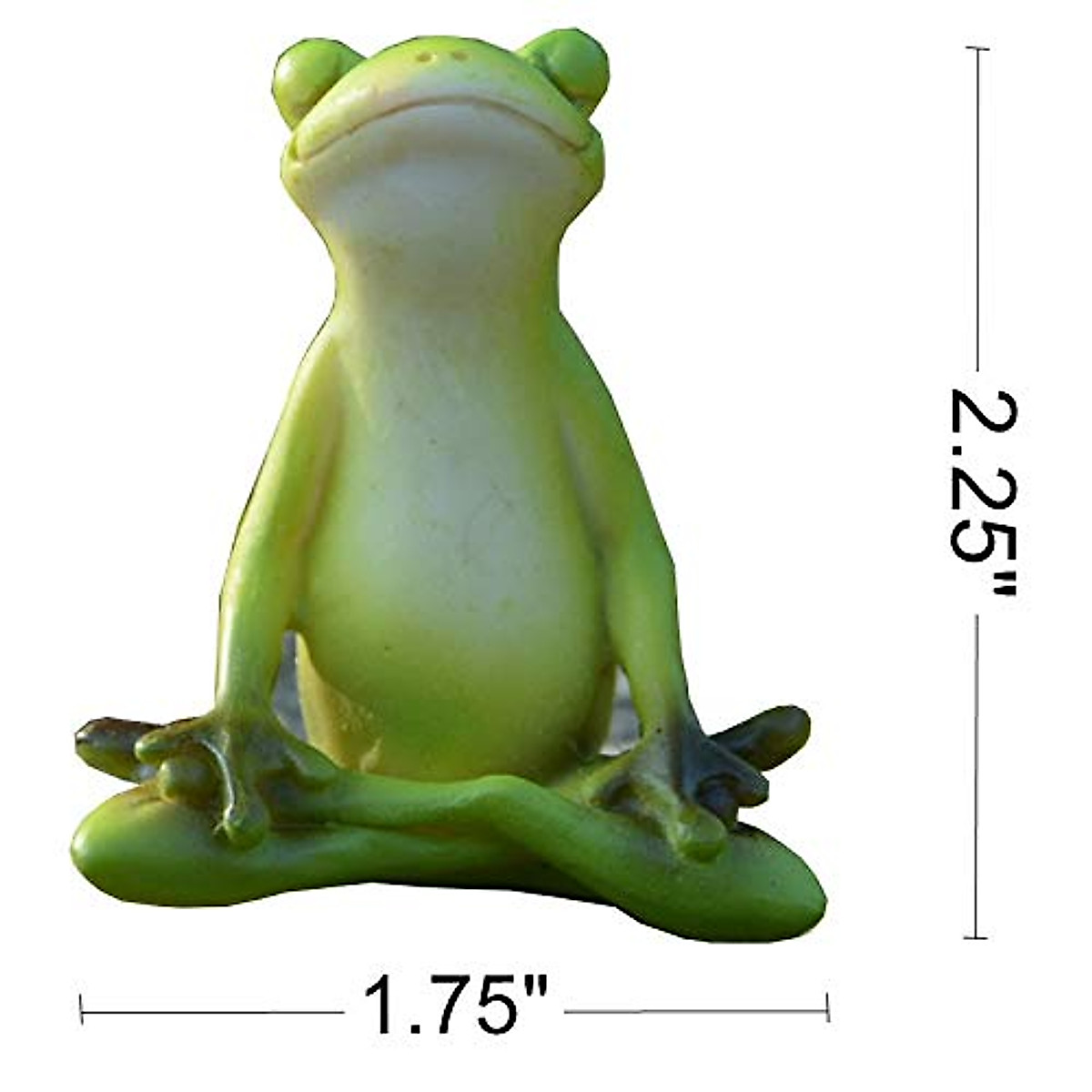 Gemmia Fairy Garden Miniature Frog Figurine - Mini Meditation Frog Statue