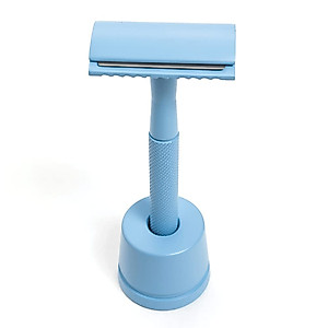 Double Edge Safety Razor with Canvas Travel Case Pouch Men and Women Shaving Hair Grooming Care