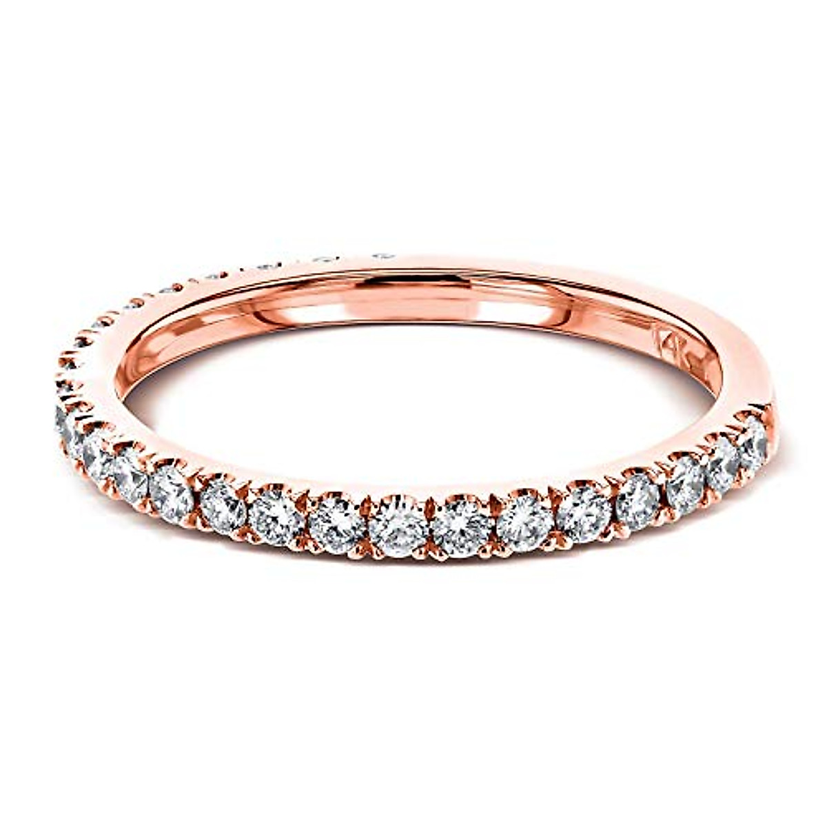 Kobelli Diamond Semi Eternity 3/8 Carat TW Gold Band - rose-gold / 8.5