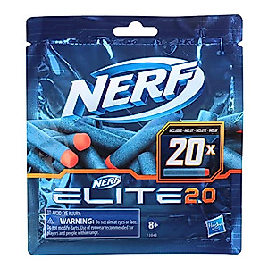 Nerf Elite 2.0 20-Dart Refill Pack,, Christmas Stocking Stuffers - 20 Official Nerf Elite 2.0 Foam Darts - Compatible with All Nerf Blasters That Use Elite Darts