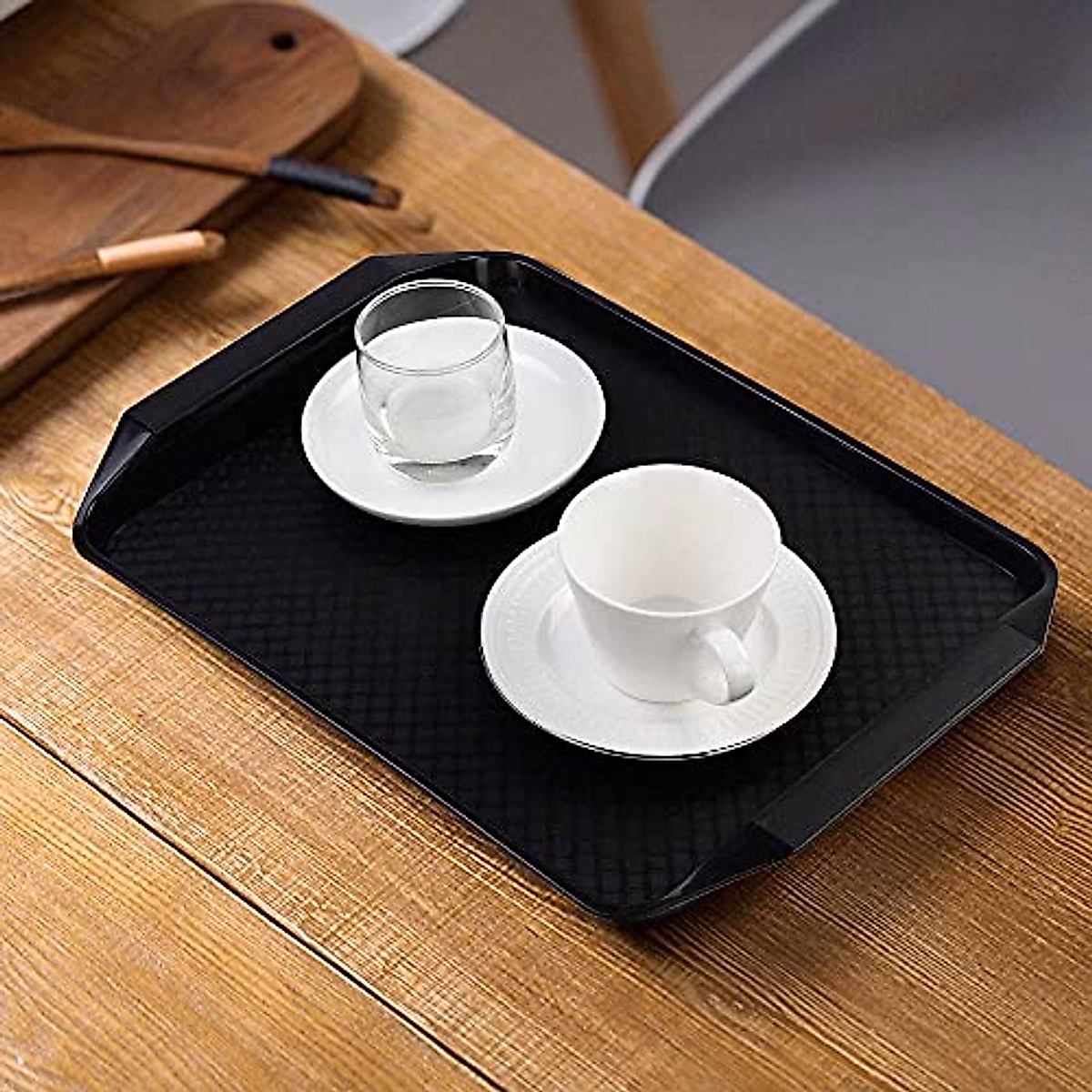 Ortodayes 6 Packs Plastic Fast Food Trays, Colored Serving Trays