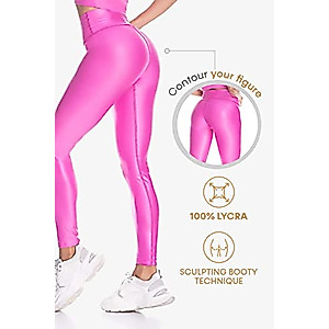A4U Active Wear Compression Leggings Pants for Women A4U (Hot Pink)