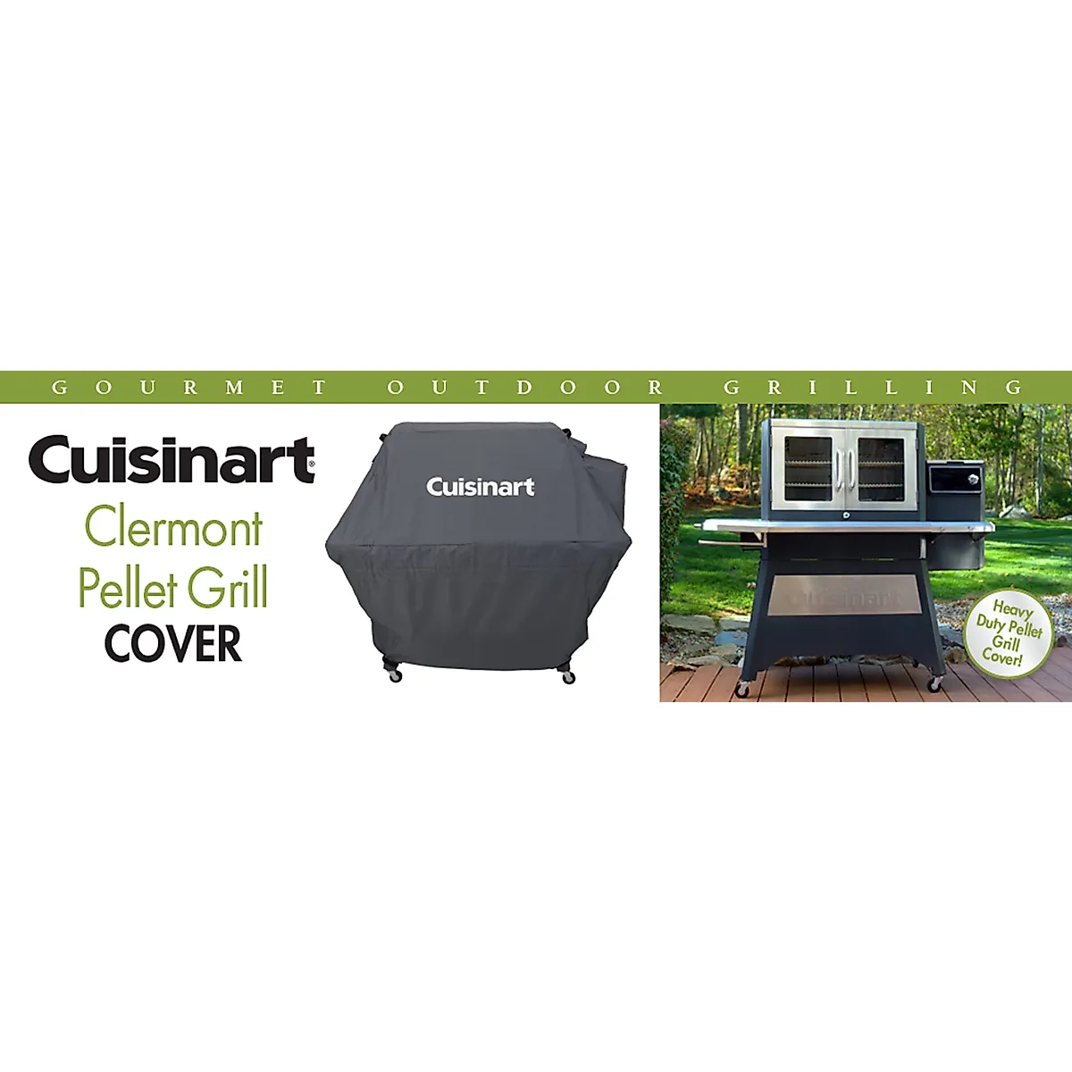 Cuisinart CGWM-081 Clermont Pellet Grill & Smoker Cover, Durable Rip-Resistant Polyester (Cover fits Clermont Pellet Grill)