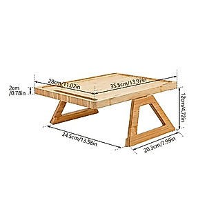 Bamboo Sofa Tray Rectangle Table Clip on Side Bed Sofa Arm Foldable Couch Tray with Phone Holder, Armrest Table Serving Tray for Drinks Coffee Snacks Remote Control