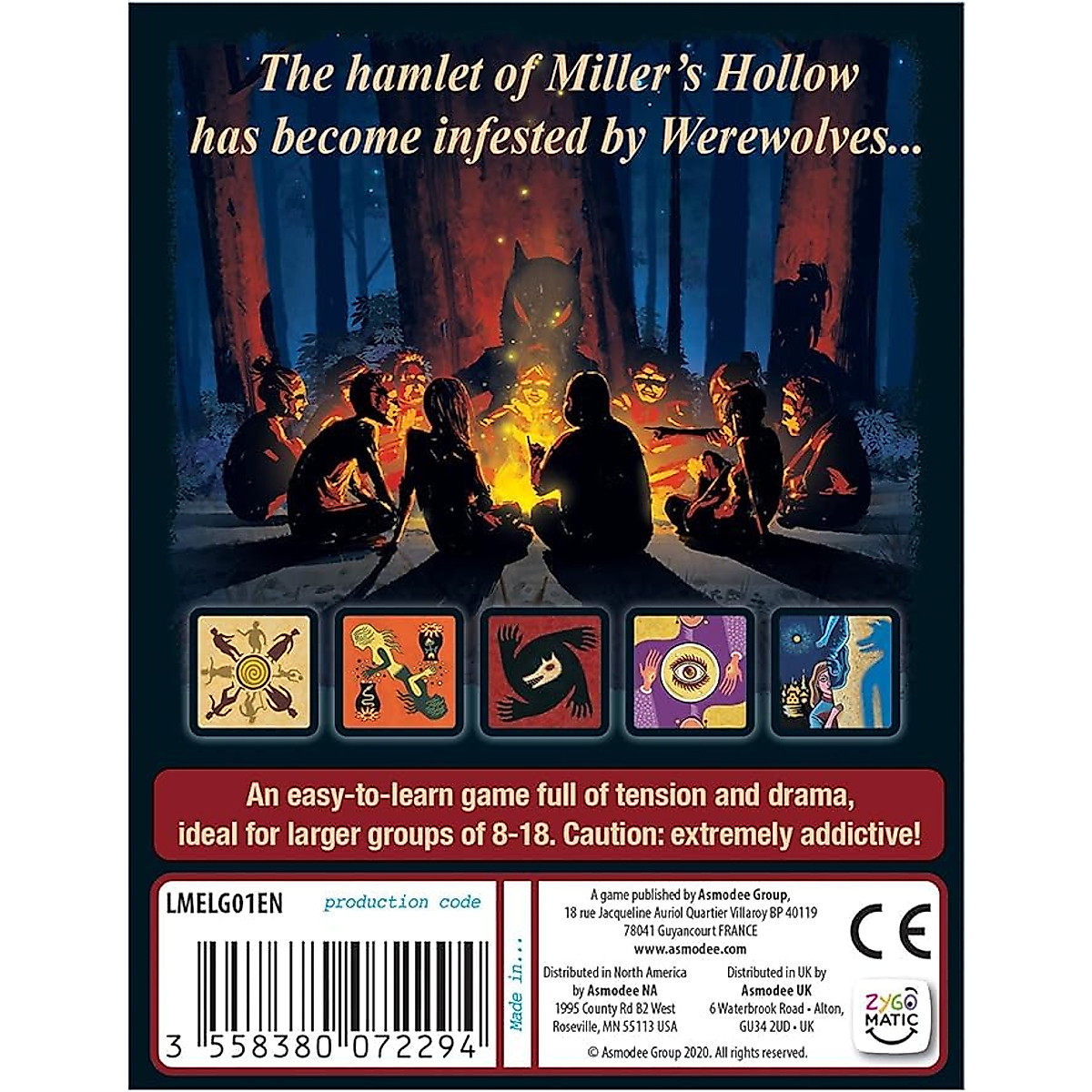 Zygomatic Werewolves of Miller's Hollow Social Deduction Party Game - For 8-18 Players Ages 10+, 30 Minute Playtime
