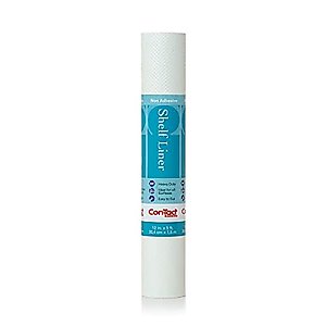Con-Tact Brand 05F-C5T11-06 Simple Elegance Embossed Non-Adhesive Shelf and Drawer Liner, White Diamonds, 12"x5' (Pack of 6)