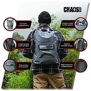 Chaos Ready Waterproof Dry Bag Backpack | Marine Dry Bag For Kayaking, Fishing, Gray,