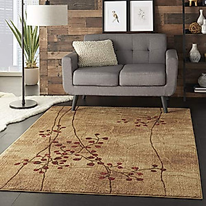 Nourison Somerset Rustic Latte 5'3" x 7'5" Area-Rug, Easy-Cleaning, Non Shedding, Bed Room, Living Room, Dining Room, Kitchen (5x7)
