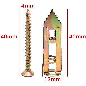 Manganese Steel Plasterboard Nail, Plasterboard Wall Fixing Plug, Self-Drilling Dowel Fixing Tools, Screws Nails Hollow Wall Expansion(12x30mm-10pcs)