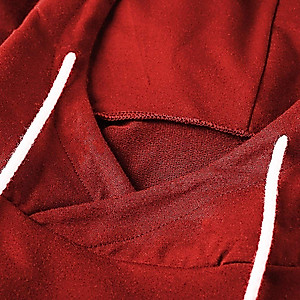 Womens Casual Hooded Sweatshirt Loose Drawstring Pullover Hoodies Plus Size Cowl Neck Long Sleeve Hoodie Blouses