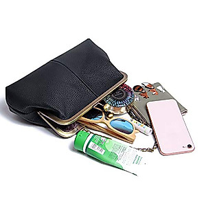 Lanpet Women Classical Kiss Lock Clutch with Chain Strap Shoulder Bag Purse Wallet